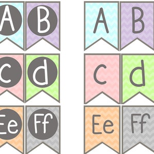 Printable Pastel Alphabet Bunting Banner Garland Home School Classroom ...