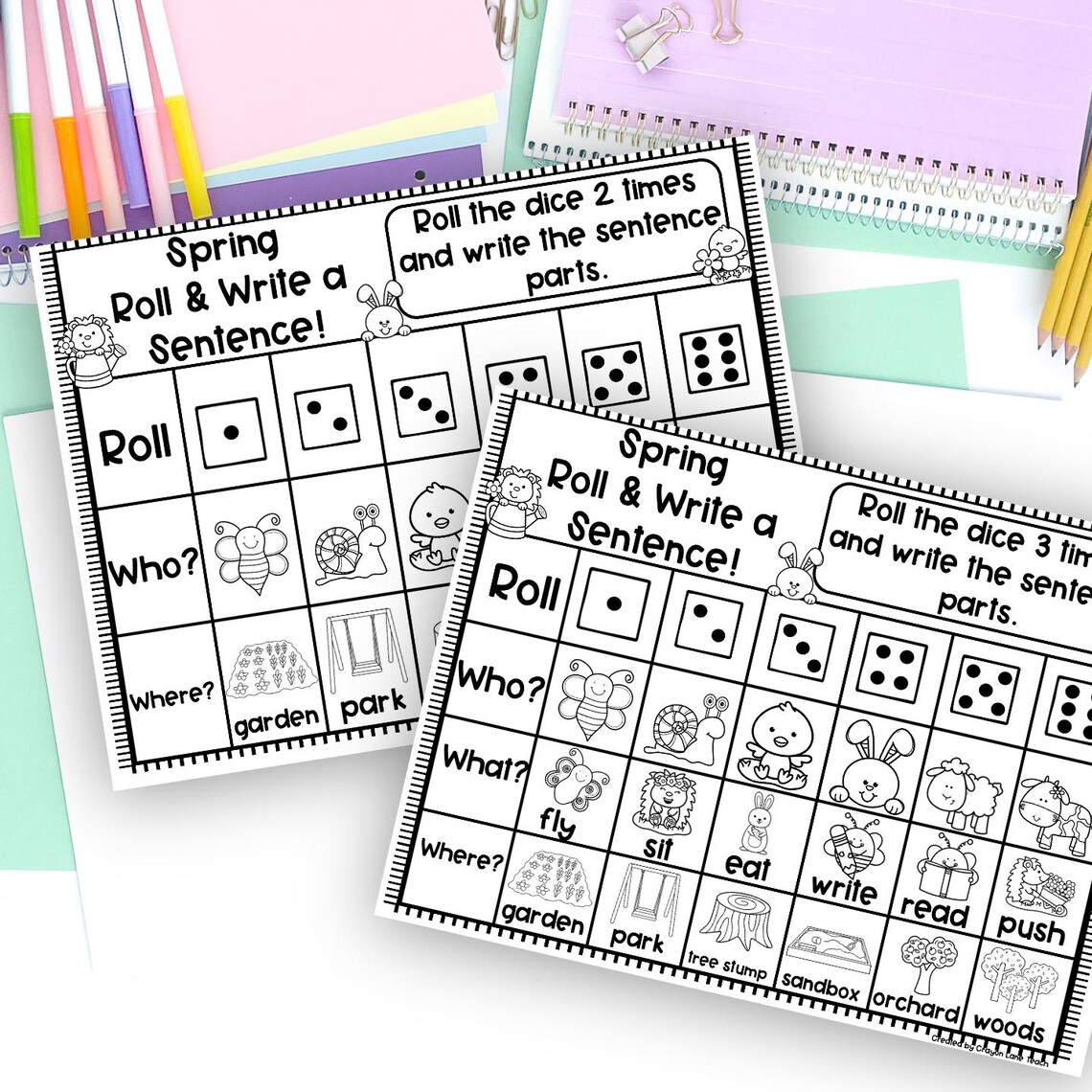 Spring Sentence Building Game for Kids Sentence Writing Practise ...
