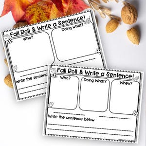 Fall Sentence Building Game for Kids Homeschool Sentence Writing ...