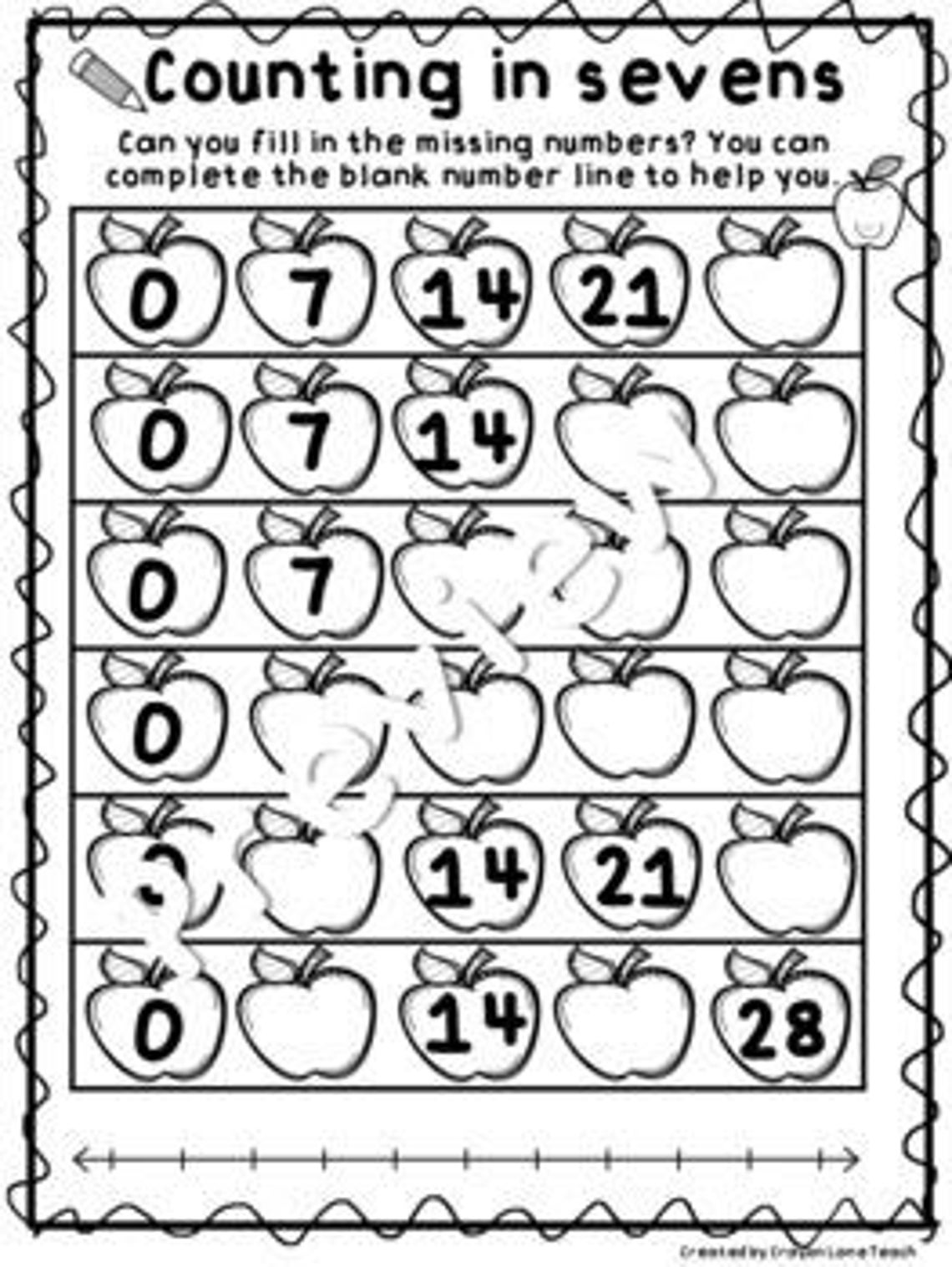 Beginner Multiplication Worksheets for Kids Learn to Multiply 7 Times ...