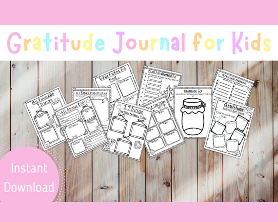 Gratitude Journal for Kids Printable Daily Gratitude Journal End of ...