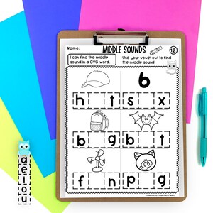 Phonics Worksheets Short and Long Vowels Kindergarten 1st Grade Year 1 ...