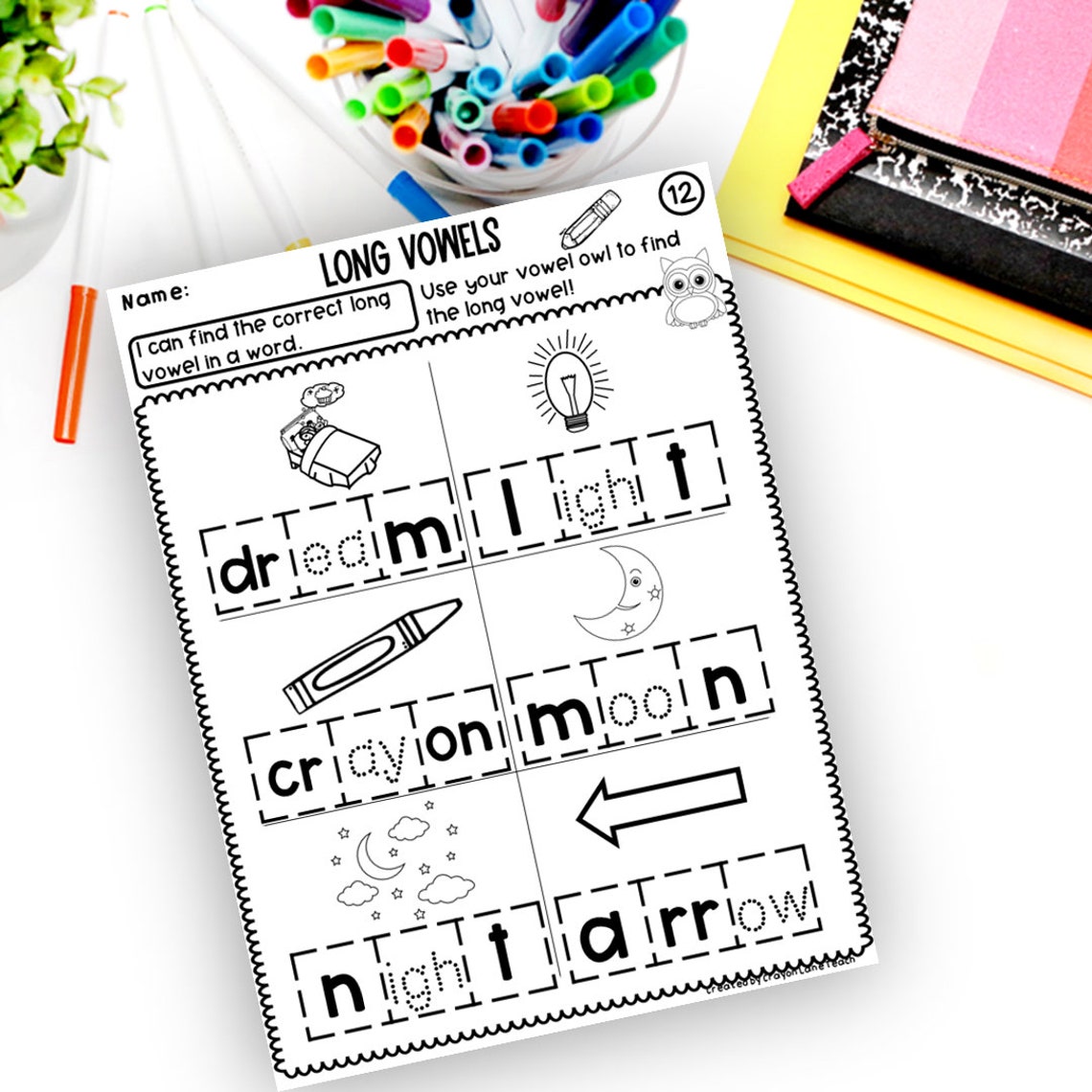 Phonics Worksheets Short and Long Vowels Kindergarten 1st Grade Year 1 ...