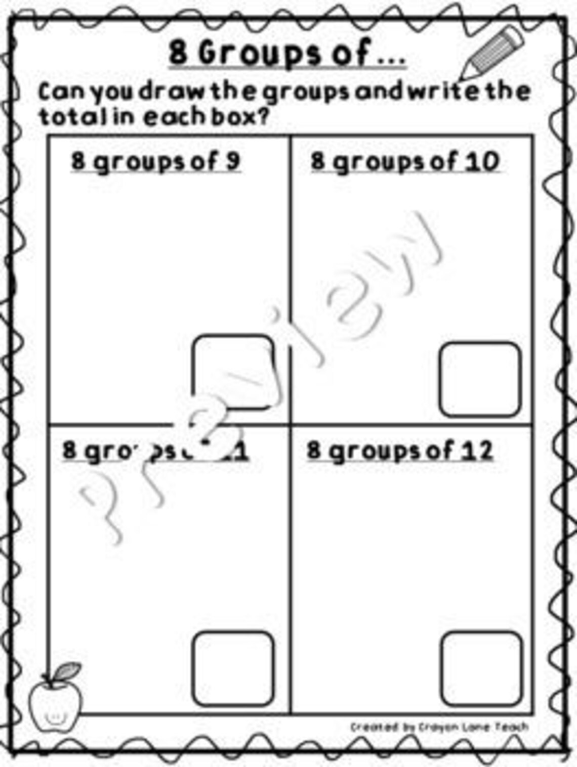 Multiplication Worksheets for Kids Beginner Learn to Multiply 8 Times ...