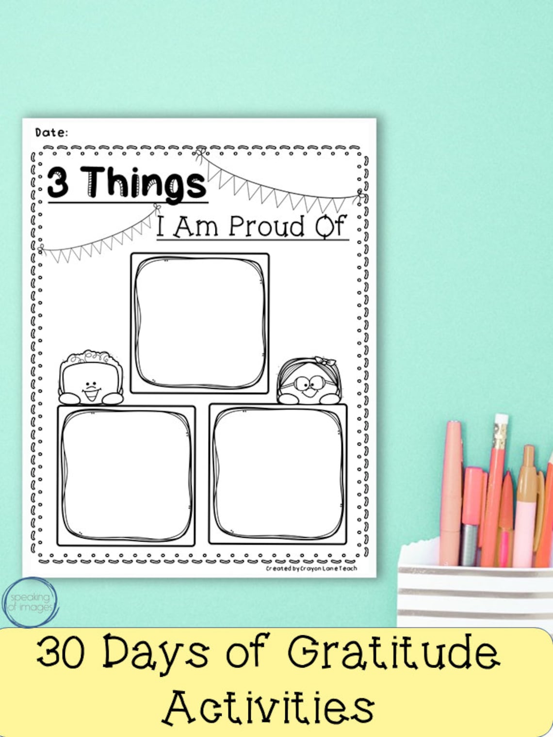 Gratitude Journal for Kids Printable Daily Gratitude Journal End of ...