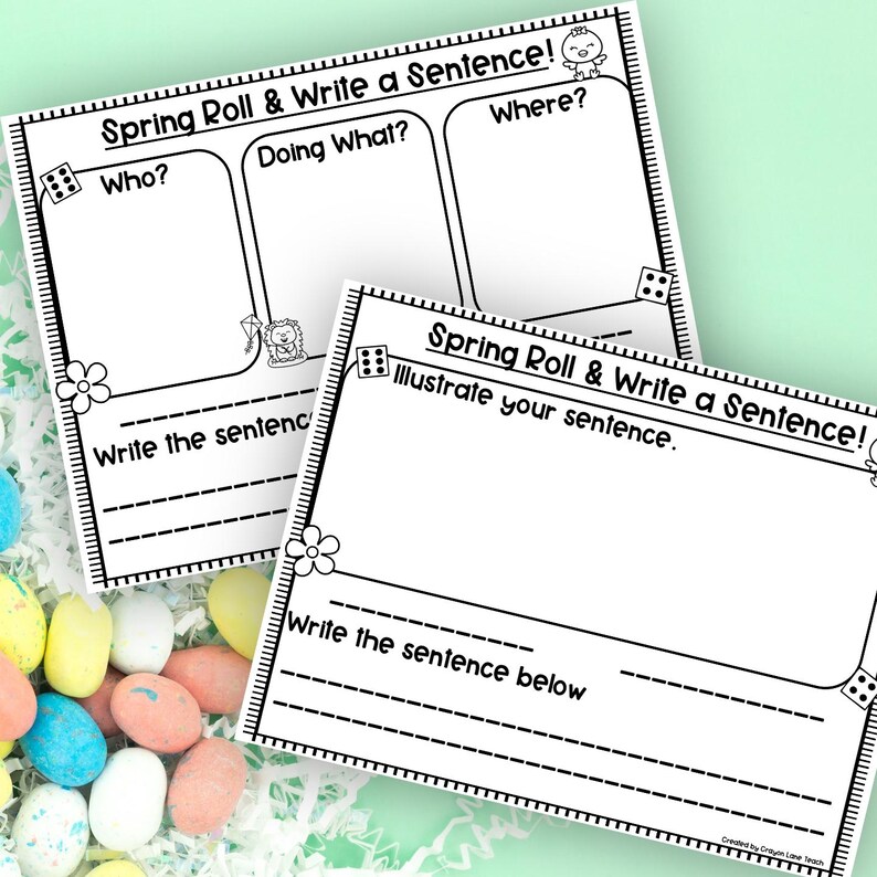 Spring Sentence Building Game for Kids Sentence Writing Practise ...