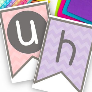 Printable Pastel Alphabet Bunting Banner Garland Home School Classroom ...