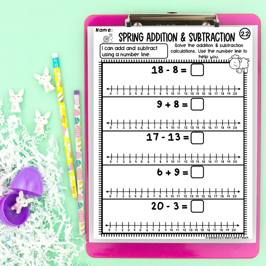 Spring Addition Subtraction Within 20 Practise Worksheets for Kids Home ...
