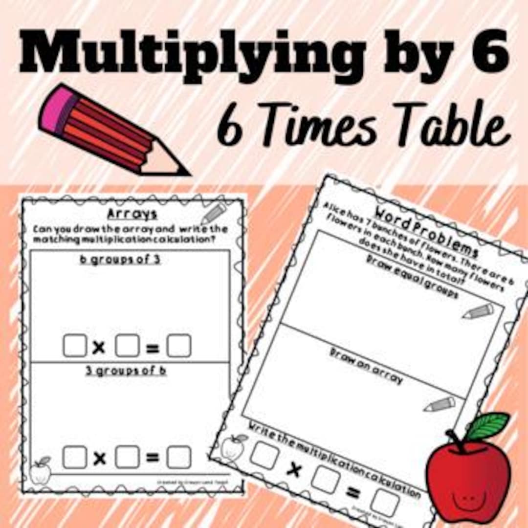 Learn to Multiply 6 Times Tables Beginner Multiplication Worksheets for ...