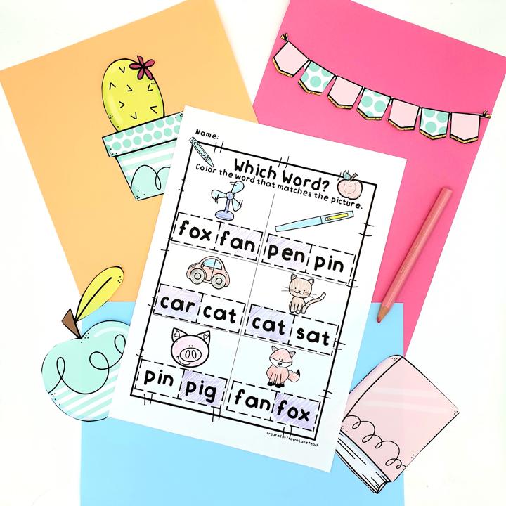 Phonological Awareness Worksheets Early Reading Skills CVC Words ...