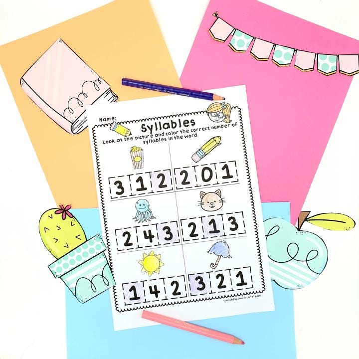 Phonological Awareness Worksheets Counting Syllables Phonemic Awareness ...