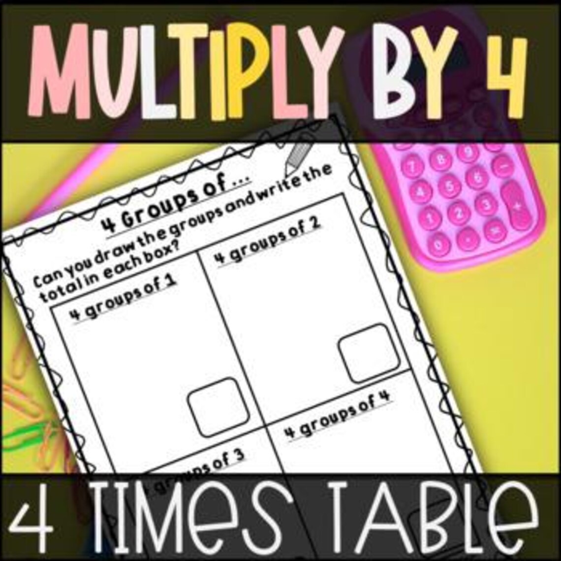 Learn to Multiply 4 Times Tables Beginner Multiplication Worksheets for ...