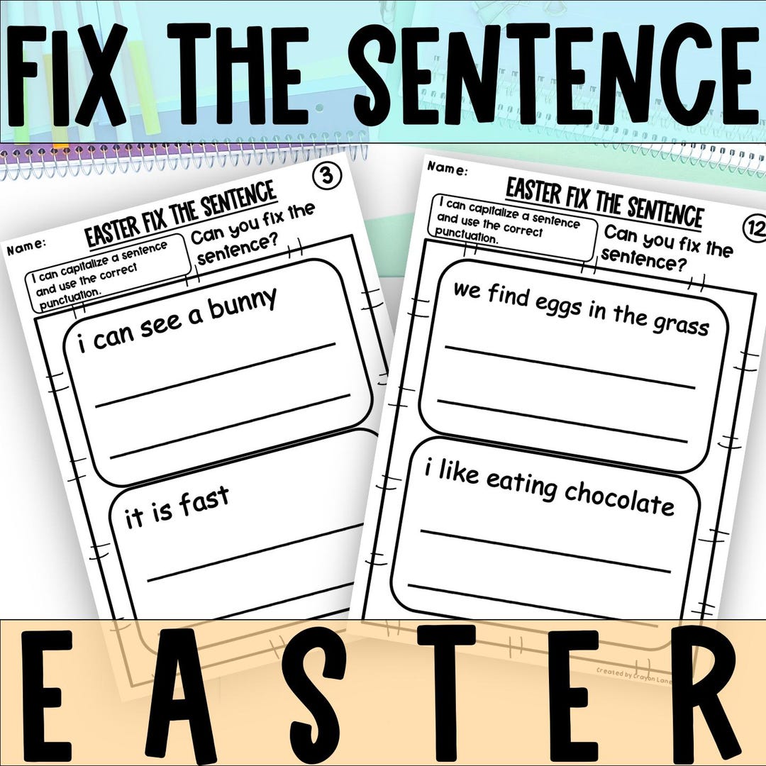 Sentence Writing Practise Worksheets for Kids Easter Homeschool ...