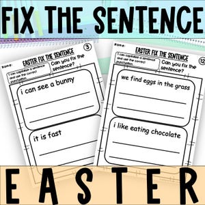 Sentence Writing Practise Worksheets for Kids Easter Homeschool ...