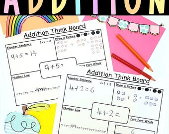 Addition Mat up to 20 Strategy Boards Homeschool Addition Facts ...