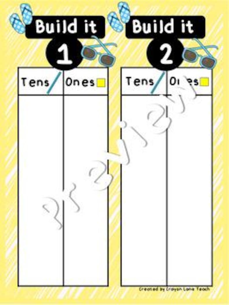 Place Value to 20 Printable Chart Summer Homeschool Learning Tens and ...