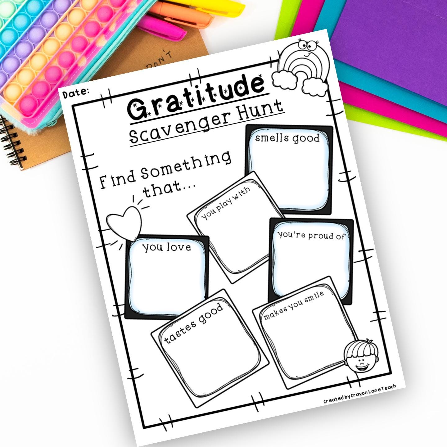 Gratitude Journal for Kids Printable Worksheets Daily Gratitude End of ...