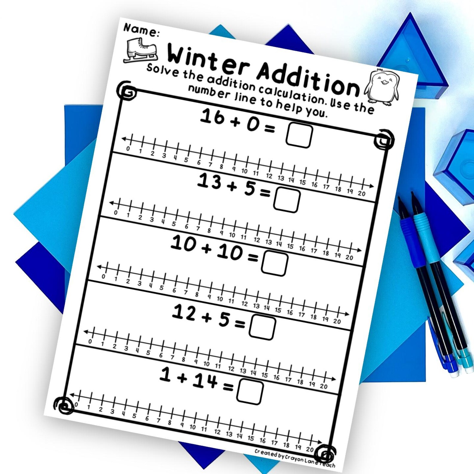 Addition Within 20 Practise Worksheets for Kids Winter Homeschool ...