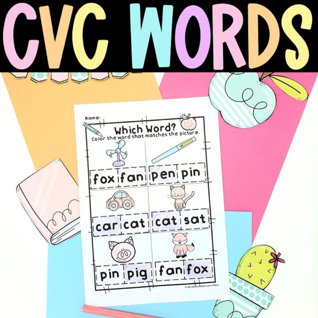 Phonological Awareness Worksheets Early Reading Skills CVC Words ...