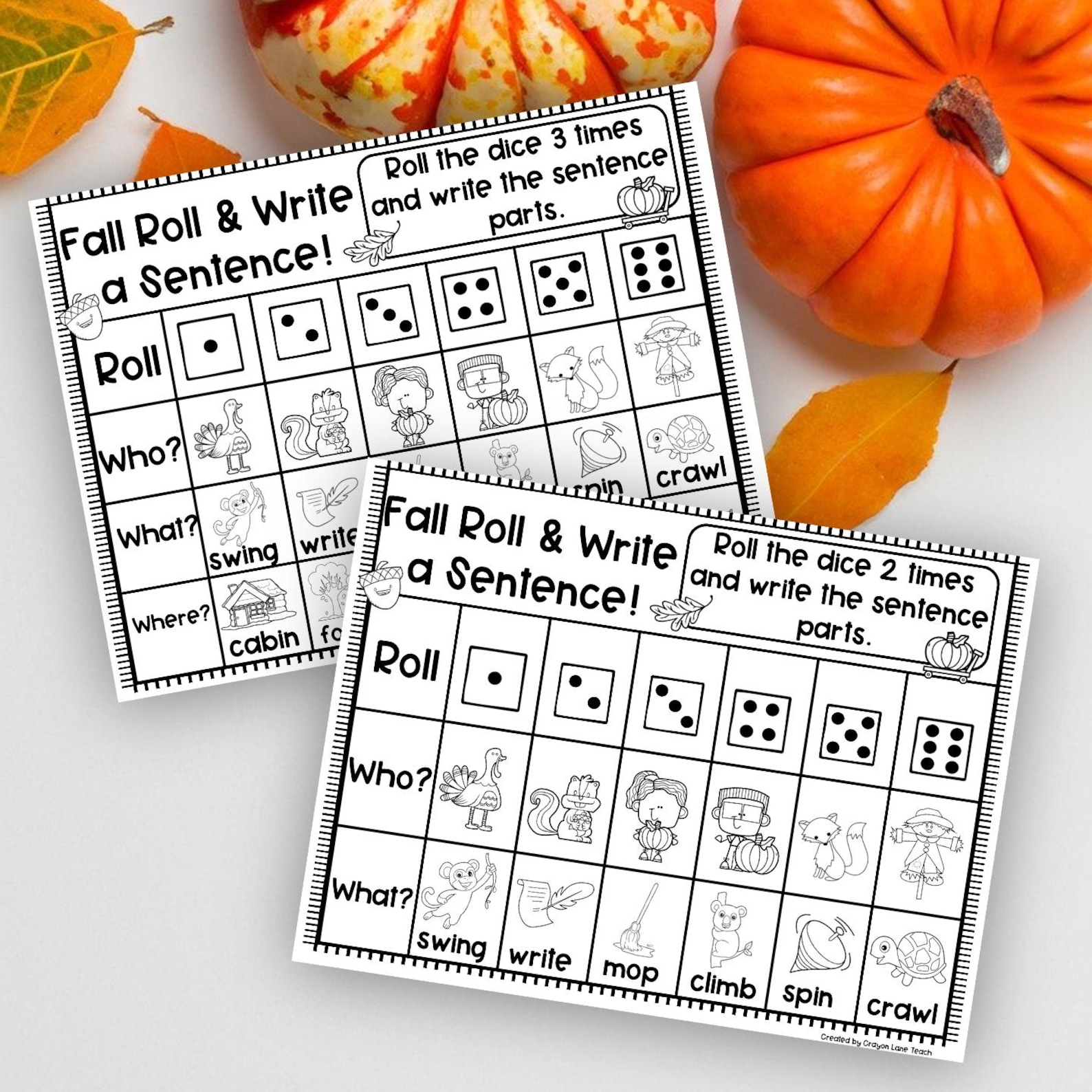 Fall Sentence Building Game for Kids Homeschool Sentence Writing ...