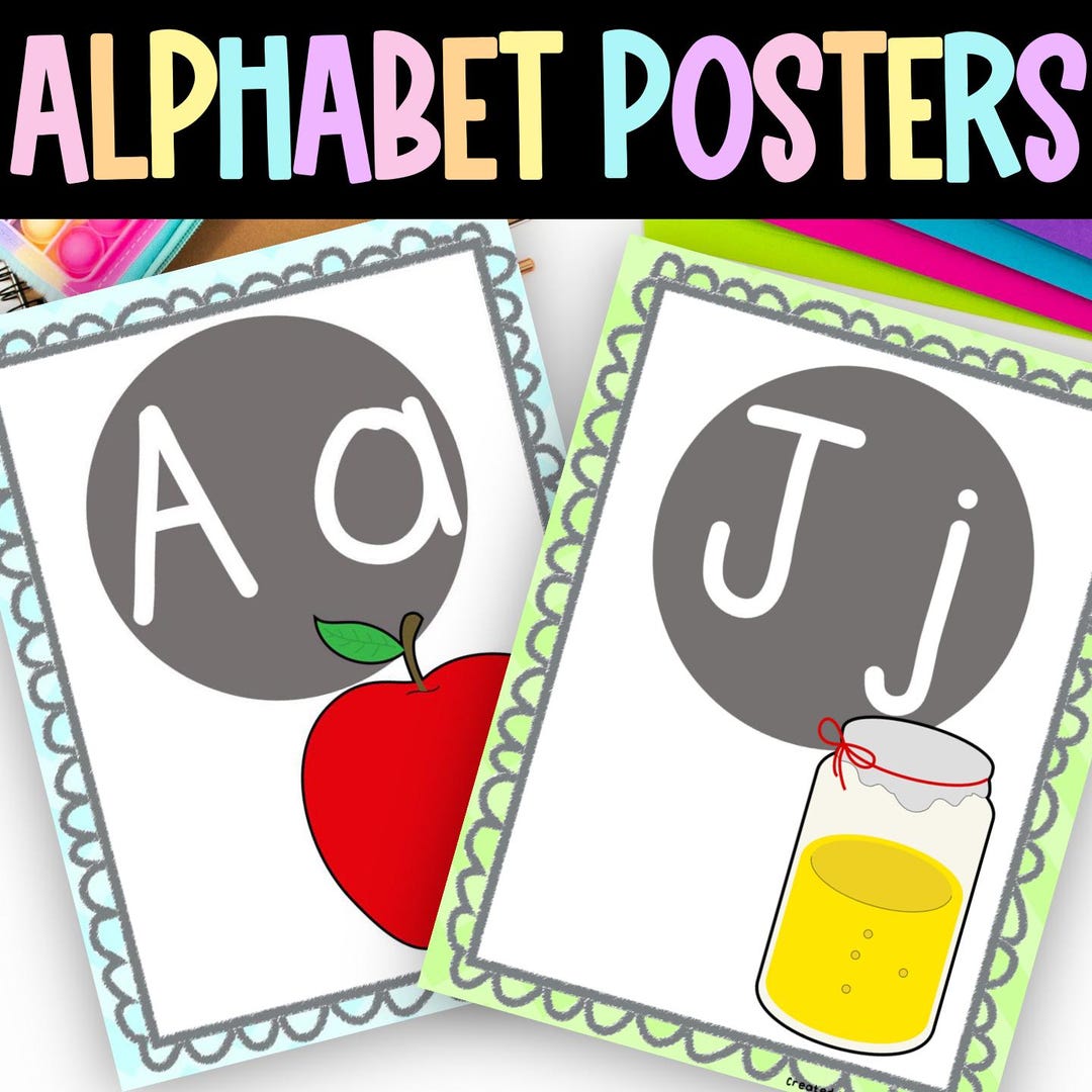 Printable Alphabet Posters Classroom Decor Home School Learning Decor ...