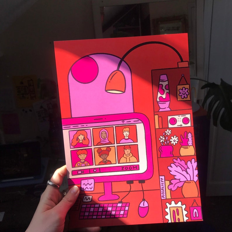Zoom A4 Poster, Illustration Print, Desk Print - Etsy