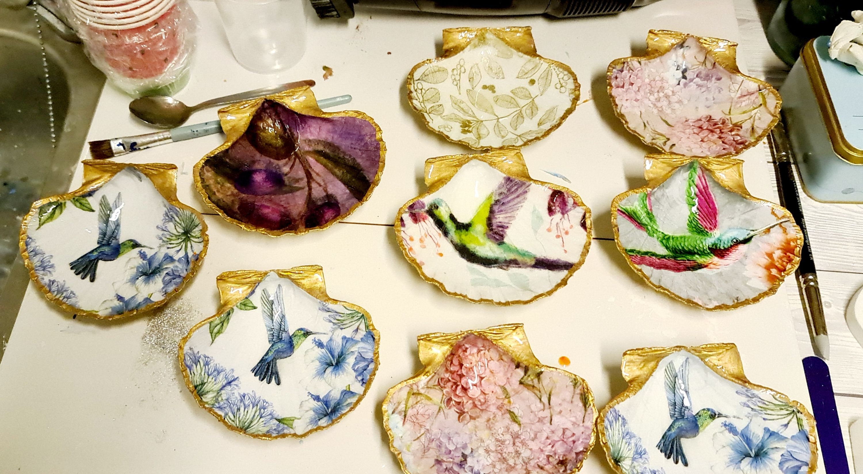 Hummingbird Trinket Dish Resin Shell Gift Hummingbird Dish | Etsy