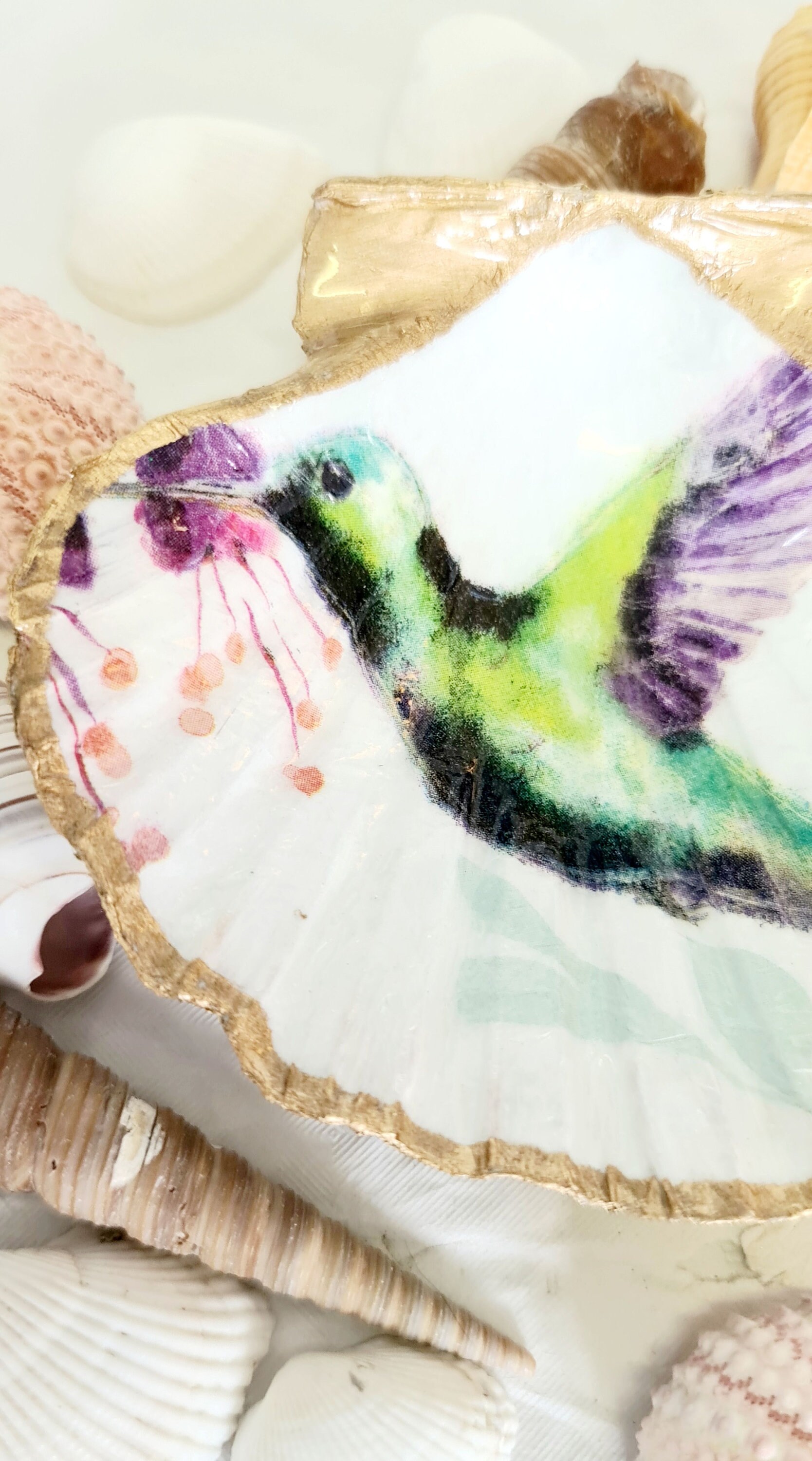 Hummingbird Trinket Dish Resin Shell Gift Hummingbird Ring - Etsy UK