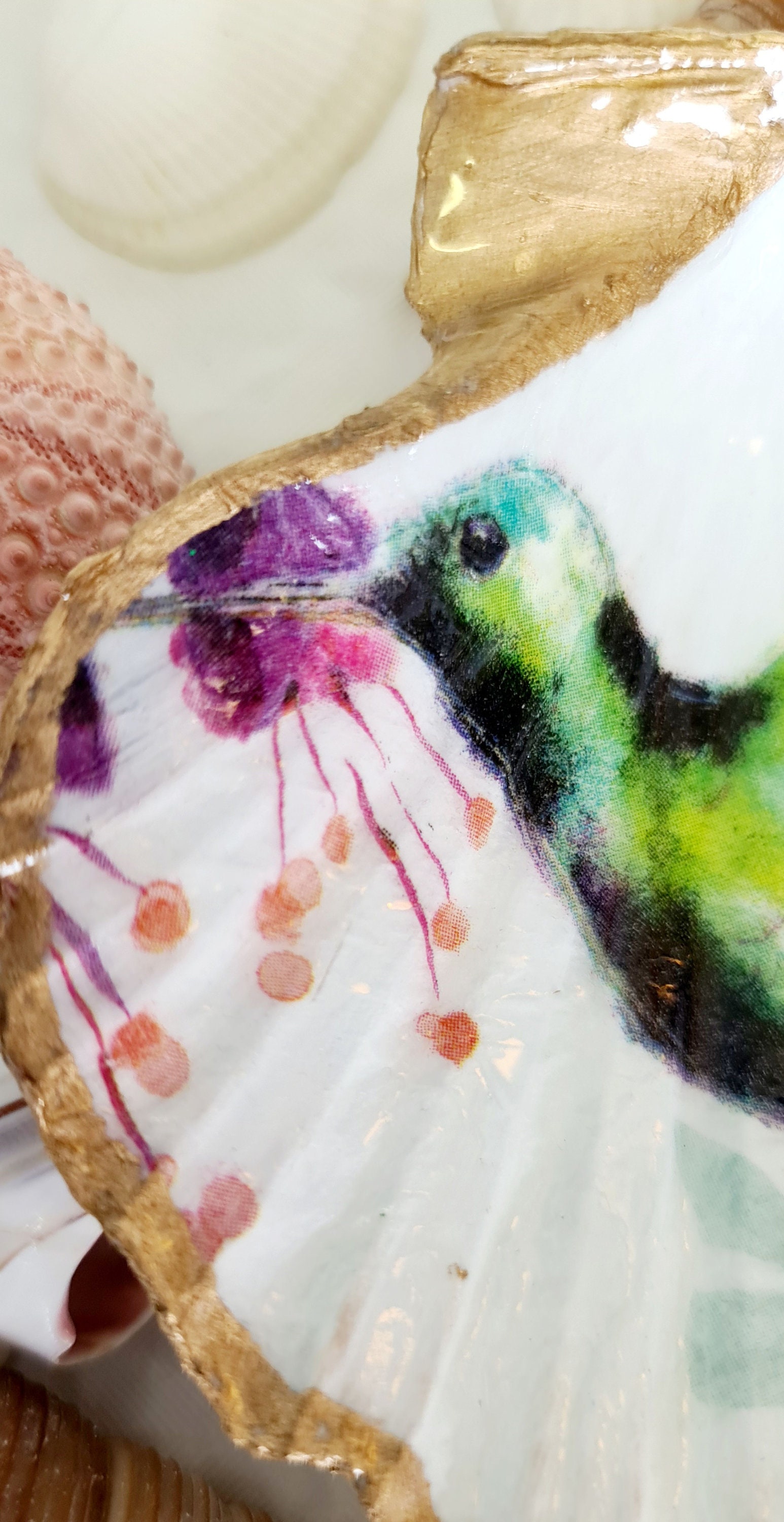 Hummingbird Trinket Dish Resin Shell Gift Hummingbird Ring - Etsy UK