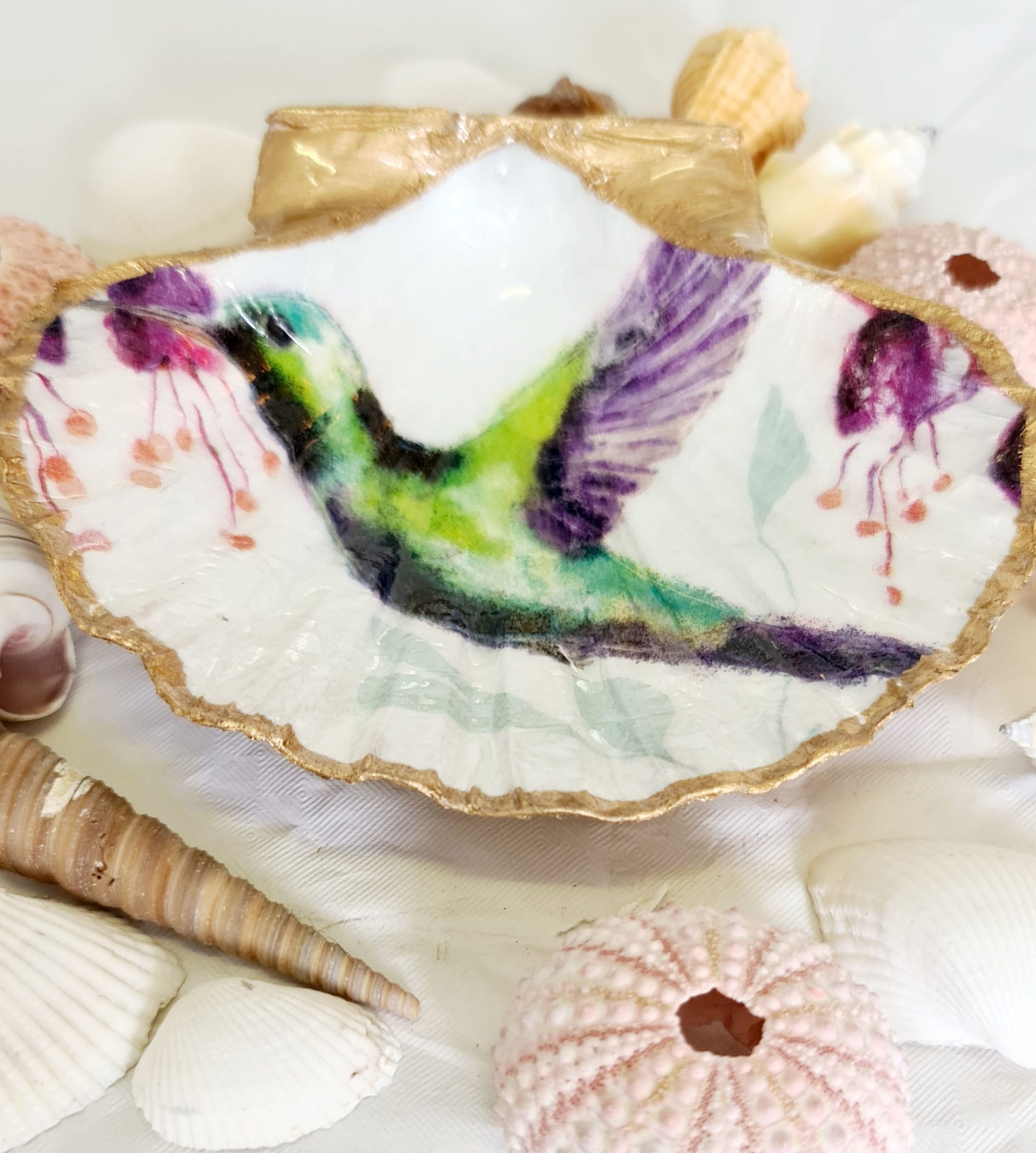 Hummingbird Trinket Dish Resin Shell Gift Hummingbird Ring - Etsy UK