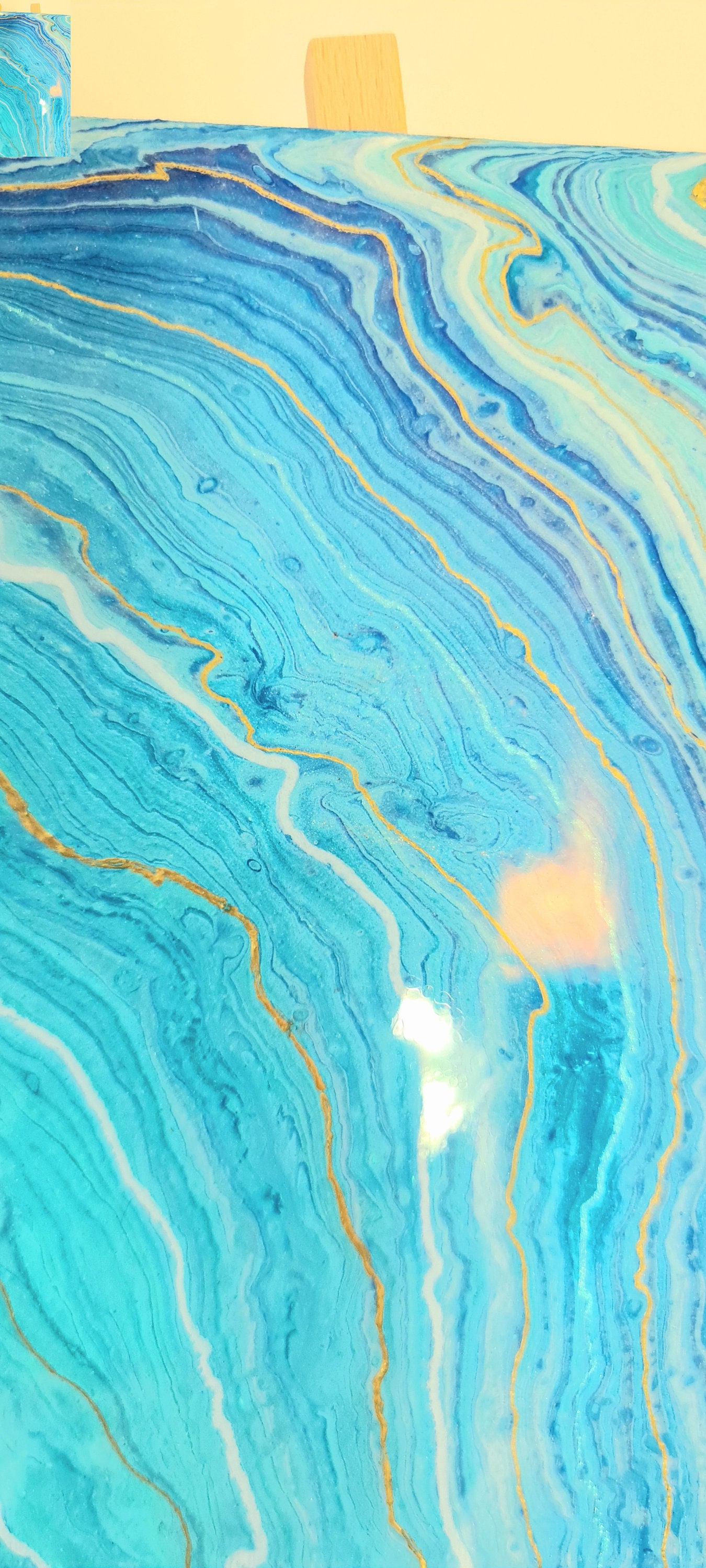 Ocean Acrylic Geode painting Christmas canvas Art Resin - Etsy Canada