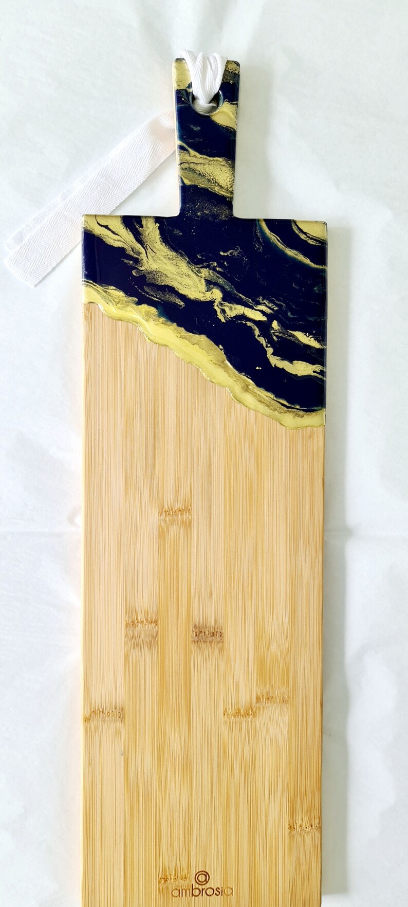 Christmas Gift - Large Bamboo Charcuterie Board: Ocean Resin Art ...