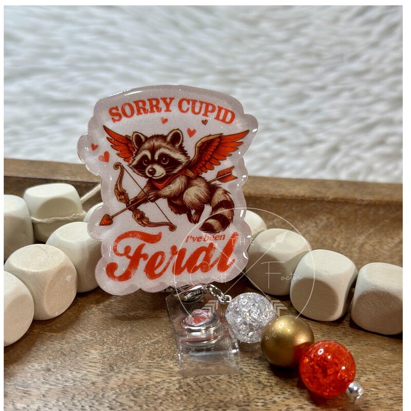 Valentines Raccoon Badge - Etsy