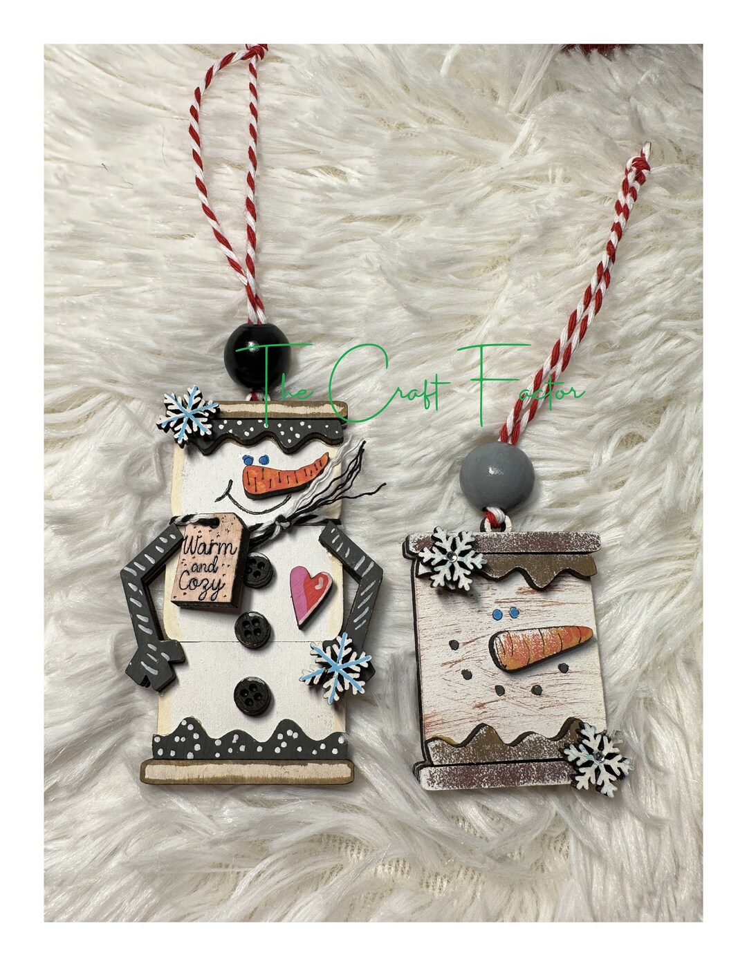 Snowman S'mores Ornament Set, Cute S'mores Ornament Set, Snowman S'more ...
