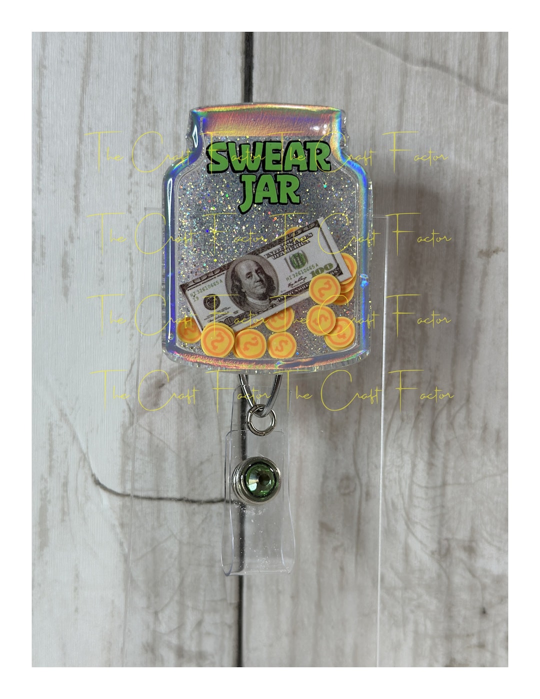 Swear Jar Shaker Badge Reel: Funny Money Cuss Jar - Etsy