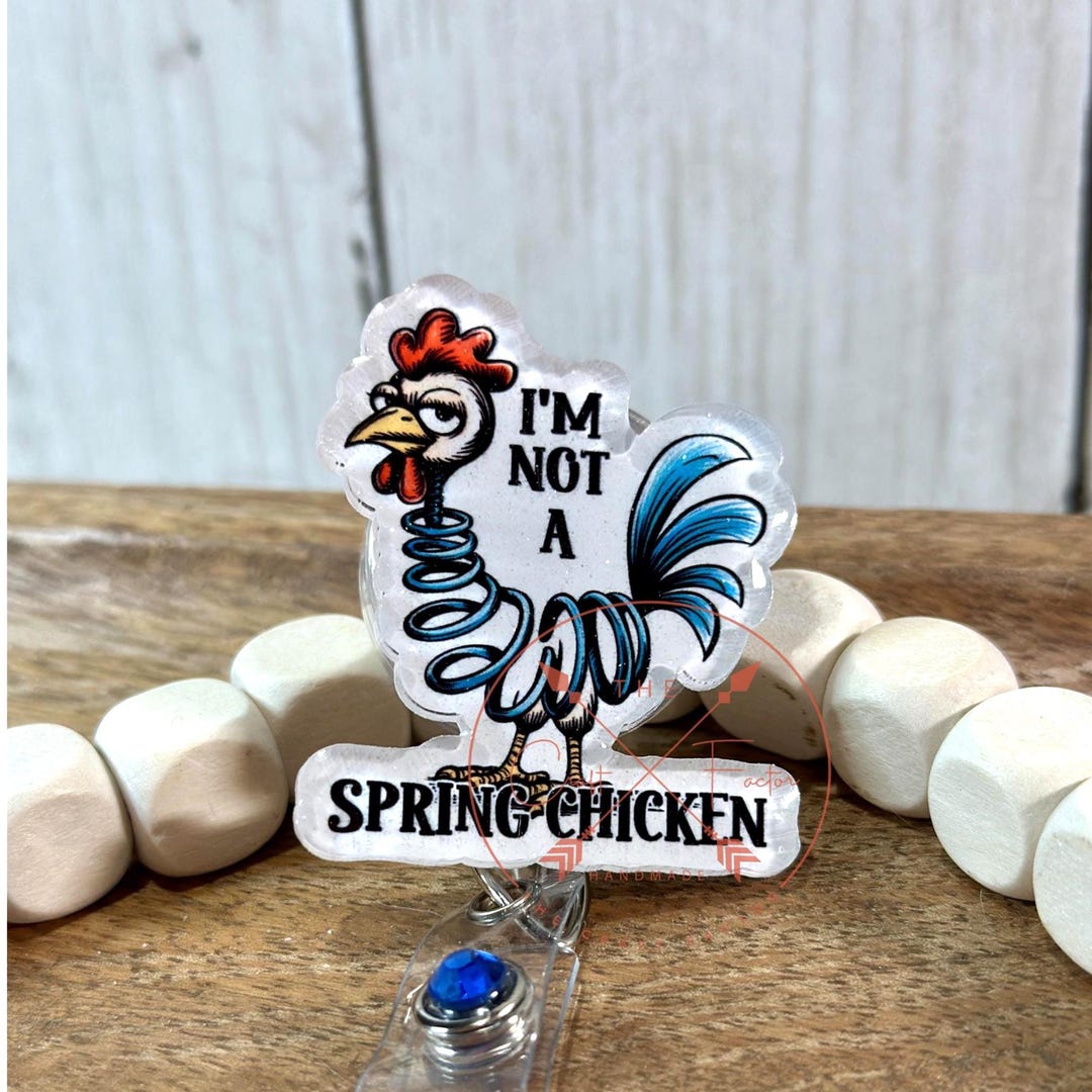 Funny Chicken Badge Reel, Chicken Badge Reel, Chicken Pun Badge Reel ...