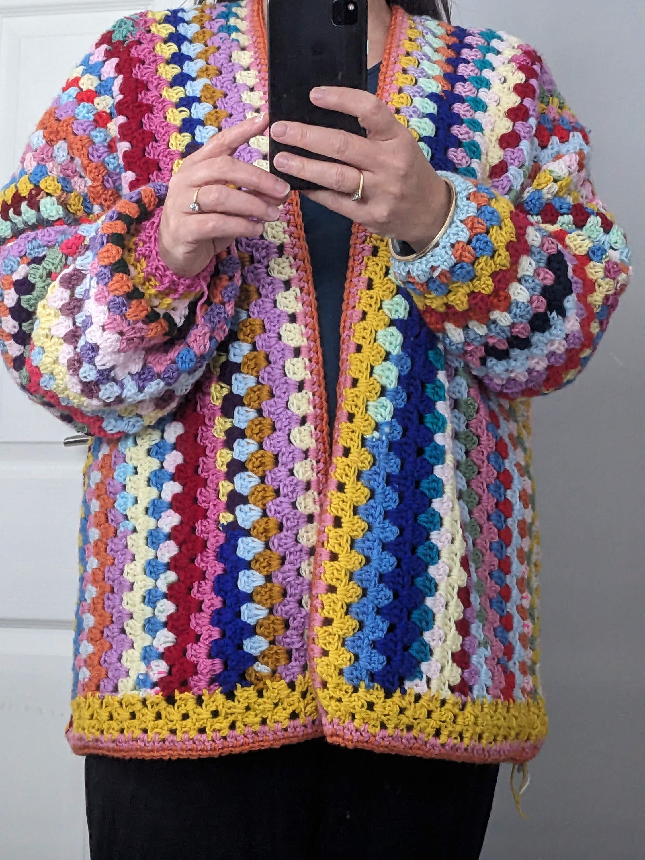 Crochet Granny Cardigan Pattern: One Piece Design, Two Sleeve Styles ...