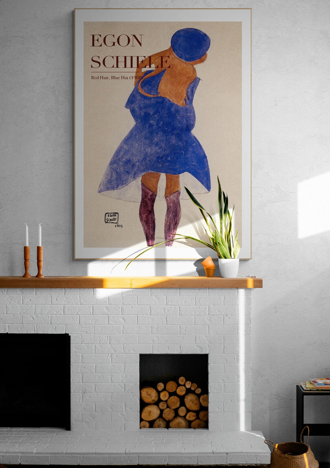 Egon Schiele Red Hair Blue Hat 1908 Digital Print / - Etsy