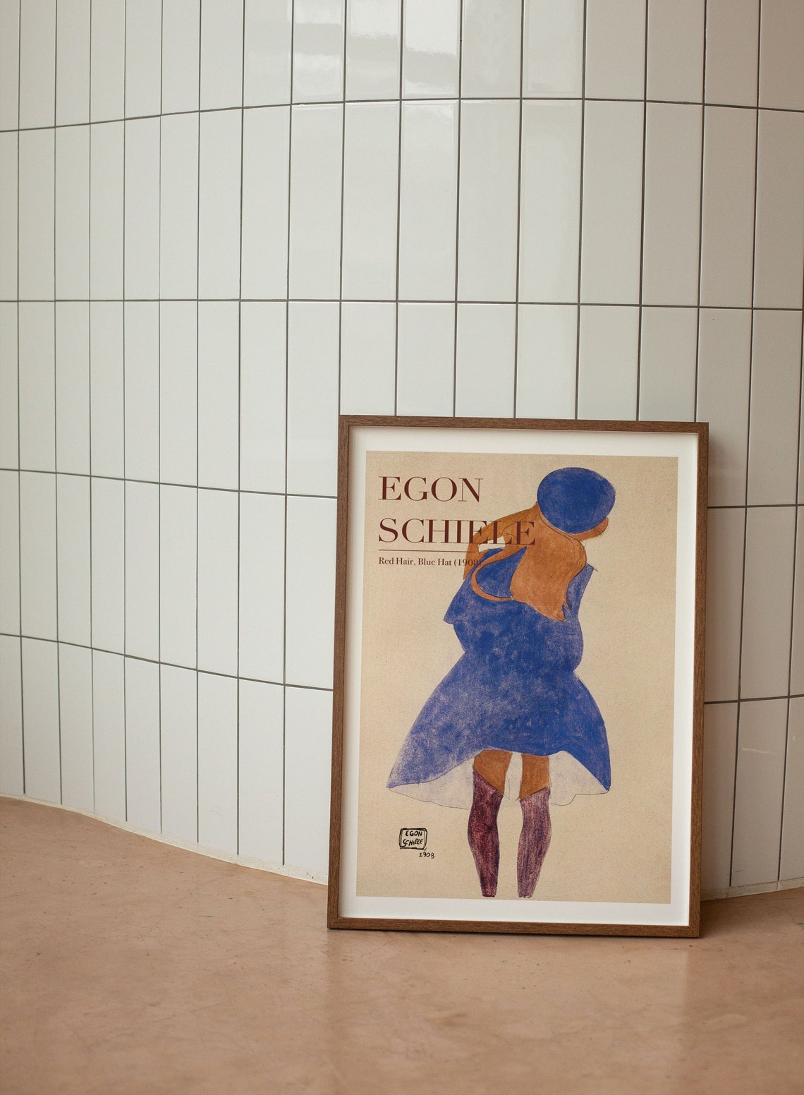 Egon Schiele Red Hair Blue Hat 1908 Digital Print / - Etsy