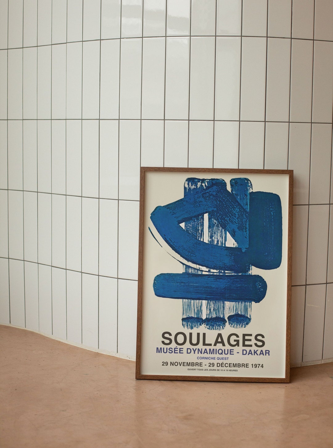 Pierre Soulages Poster Musee Dynamique / Dakar Blue Wall - Etsy