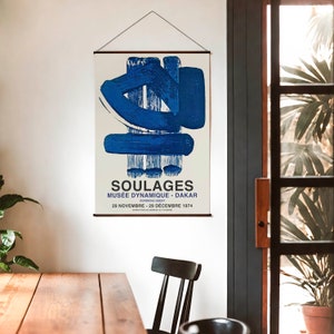 Pierre Soulages Poster – Musee Dynamique / Dakar - Blue Wall Art ...