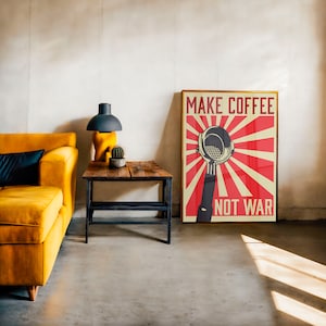 Make Coffee Not War - Coffee Poster - Portafilter - Espresso Poster ...