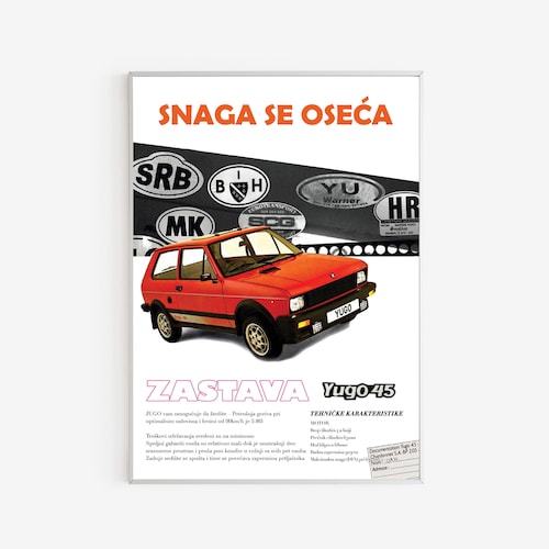 Yugo Zastava Yugoslavia Nostalgic Car Poster Vintage Old Time - Etsy