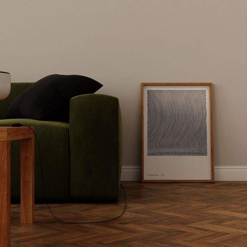 Bridget Riley - Fall / Optical Illusion Black and White Art Print ...