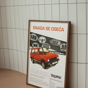 Yugo Zastava / Yugoslavia Nostalgic Car Poster / Retro Wall Art ...