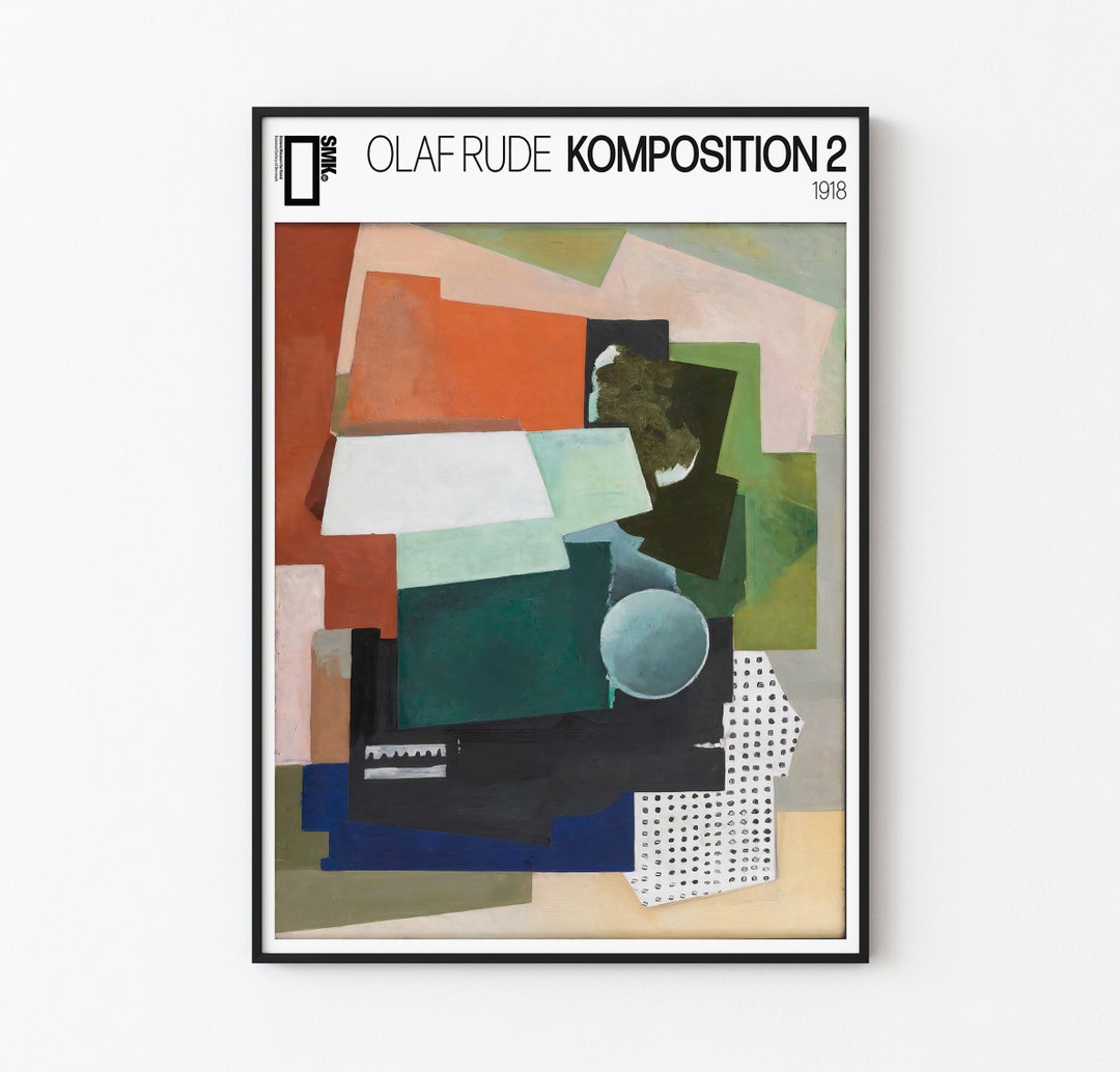 Olaf Rude - Komposition II - Danish Painter Exhibition Poster 1918 ...