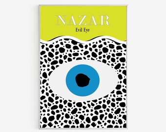 Evil Eye Art Print Blue Eye Hamsa Nazar Hasad Art - Etsy