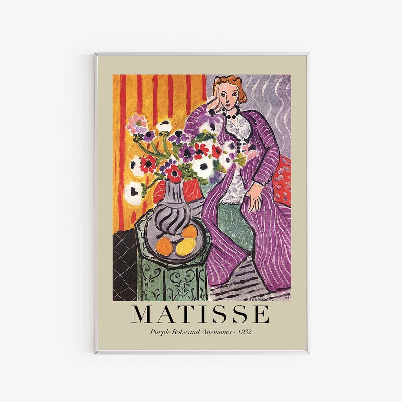 Matisse Purple Robe and Anemones Robe Violette et Anémones | Etsy