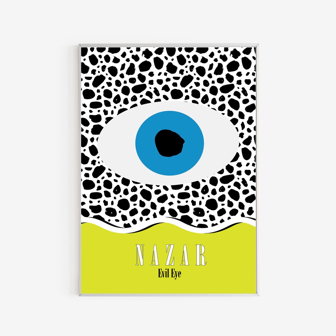 Evil Eye Nazar Poster Typoraphic Mid Century Modern Abstract - Etsy