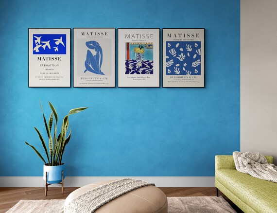 Henri Matisse Blue Set Set of 4 Home Gallery Exhibition - Etsy
